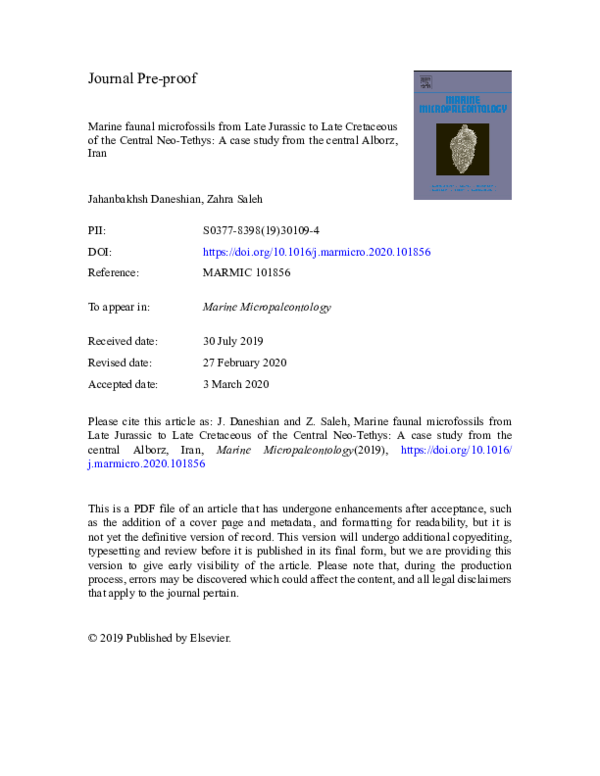 (PDF) Marine faunal microfossils from Late Jurassic to Late Cretaceous ...