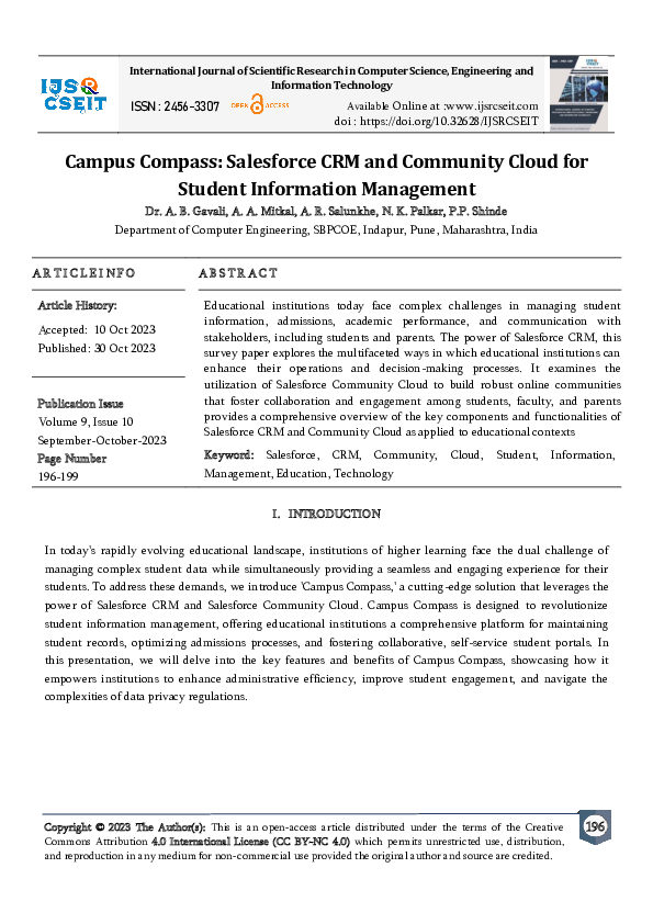 (PDF) Campus Compass: Salesforce CRM and Community Cloud for Student ...