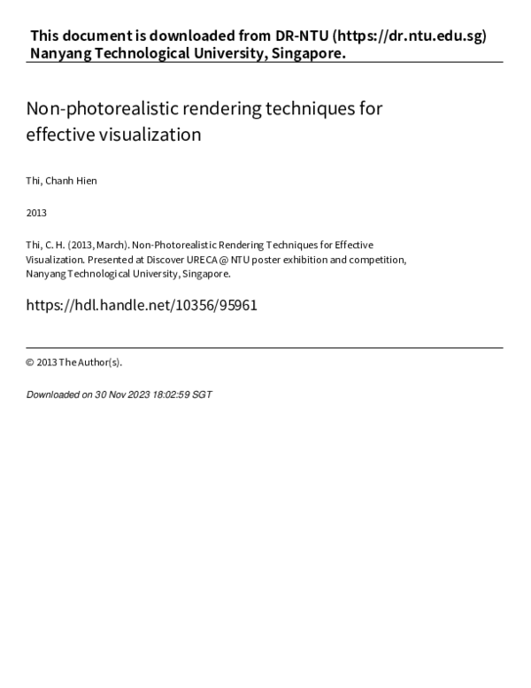 (PDF) Non-photorealistic rendering techniques for effective visualization | 33_Trần Chánh Thi ...