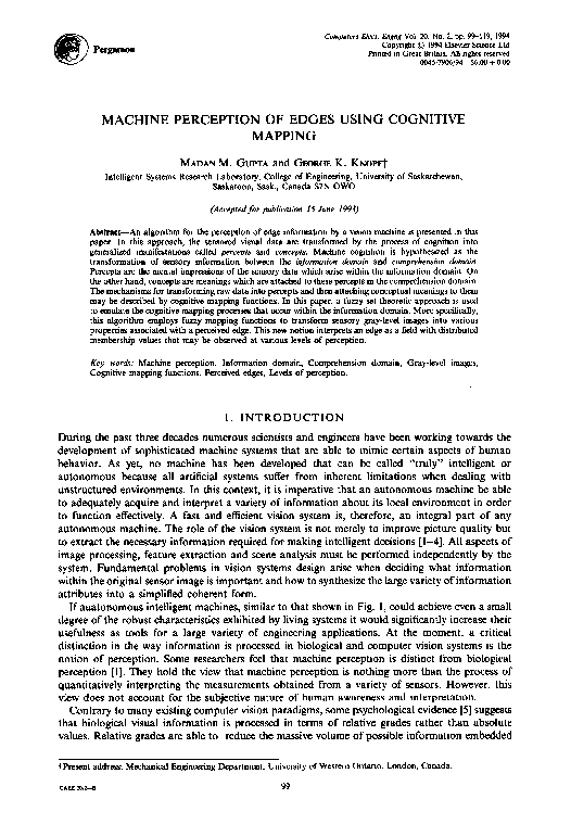 (PDF) Machine perception of edges using cognitive mapping