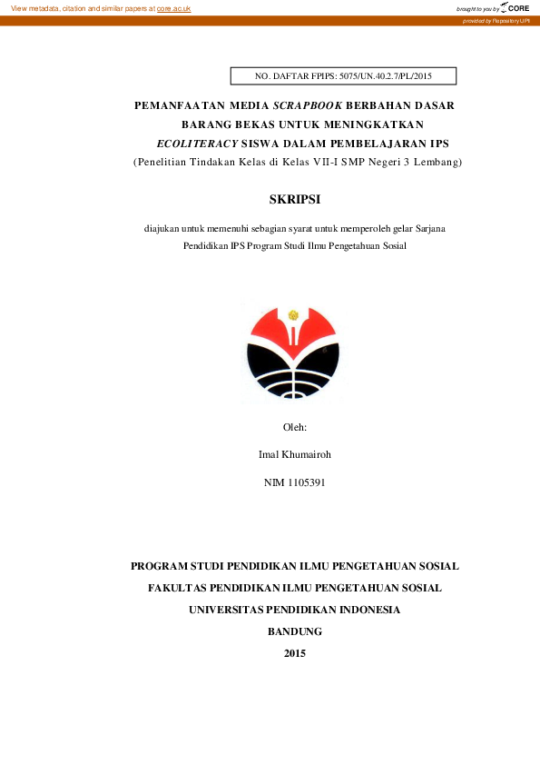 (PDF) Pemanfaatan Media Scrapbook Berbahan Dasar Barang Bekas Untuk Meningkatkan Ecoliteracy ...