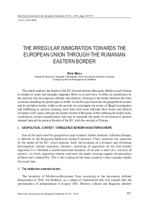 (PDF) The irregular immigration towards the European Union through the ...