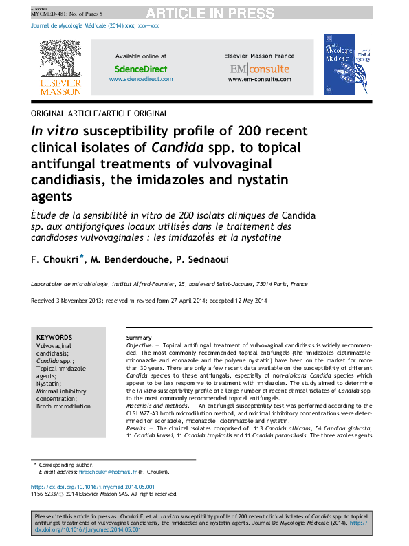 (PDF) In vitro susceptibility profile of 200 recent clinical isolates ...