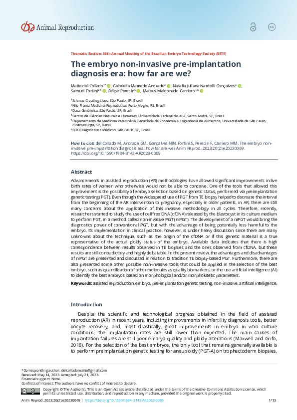 (PDF) The embryo non-invasive pre-implantation diagnosis era: how far ...