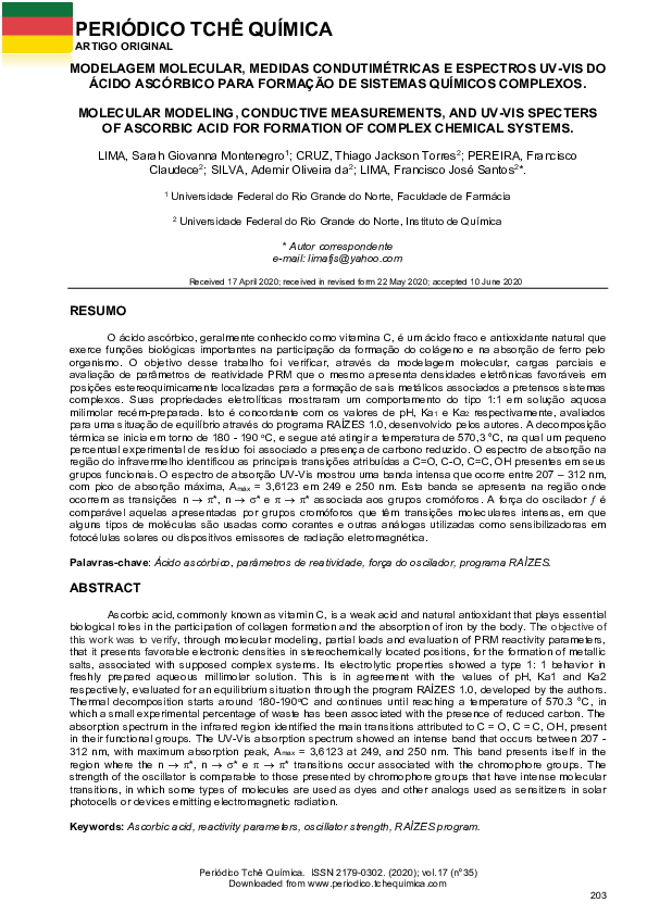 (PDF) PERIÓDICO TCHÊ QUÍMICA ARTIGO ORIGINAL