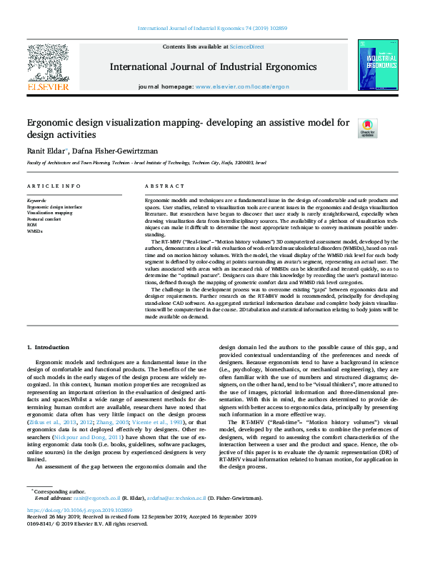 (PDF) Ergonomic design visualization mapping- developing an assistive model for design activities