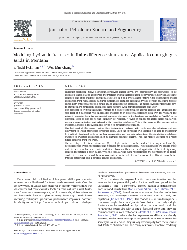 (PDF) Modeling hydraulic fractures in finite difference simulators: Application to tight gas ...