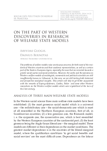 (PDF) On the part of western discoveries in research of welfare state ...