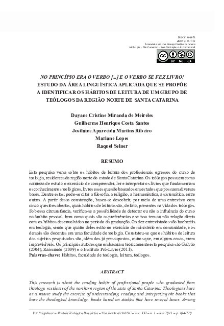 (PDF) No princípio era o verbo [...] e o verbo se fez livro! Estudo da ...