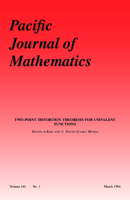 (PDF) Two-point distortion theorems for univalent functions | Carl Minda - Academia.edu