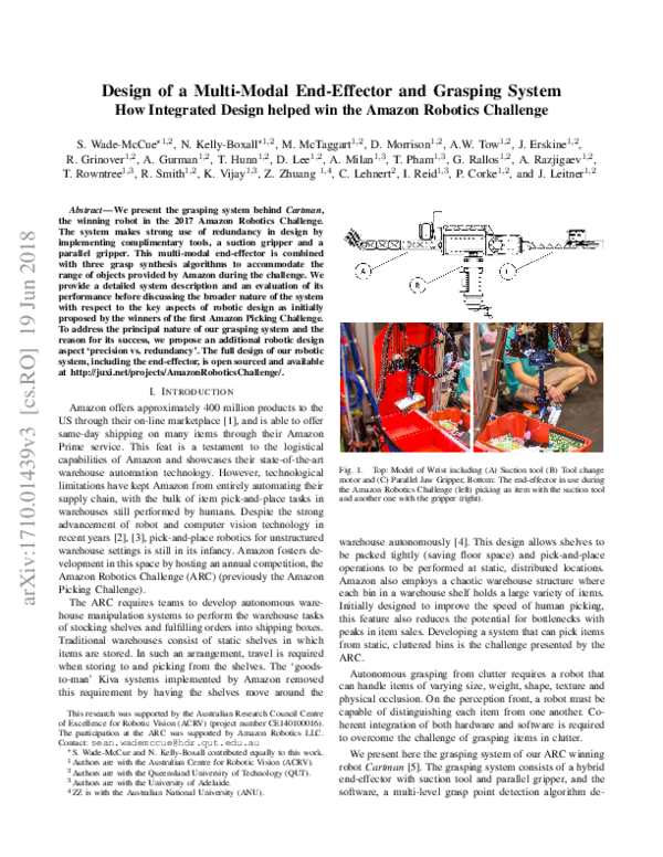 (PDF) Design of a Multi-Modal End-Effector and Grasping System: How Integrated Design helped win ...