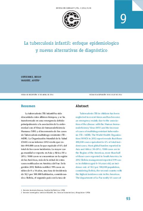 (PDF) La tuberculosis infantil: enfoque epidemiologico y nuevas ...