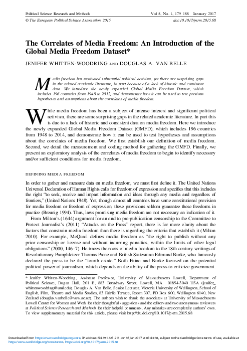 (PDF) The Correlates of Media Freedom: An Introduction of the Global ...