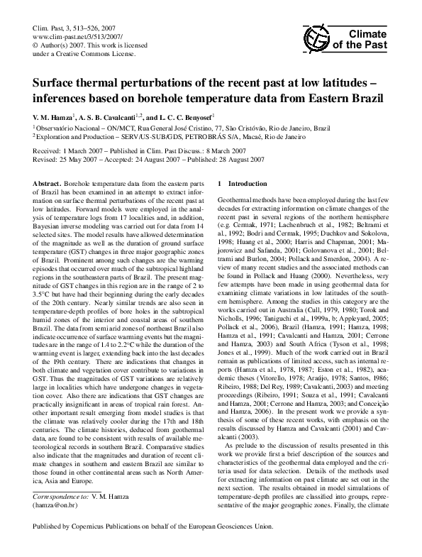 (PDF) Surface thermal perturbations of the recent past at low latitudes ...