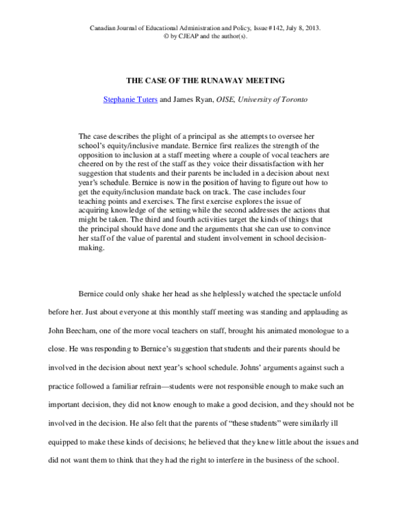 (PDF) The Case of the Runaway Meeting