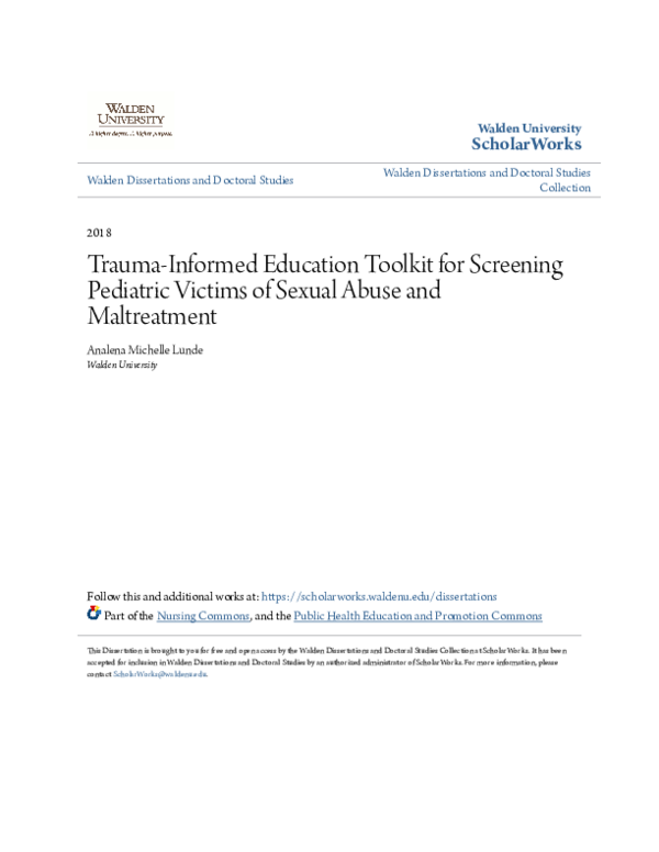 (PDF) Trauma-Informed Education Toolkit for Screening Pediatric Victims ...