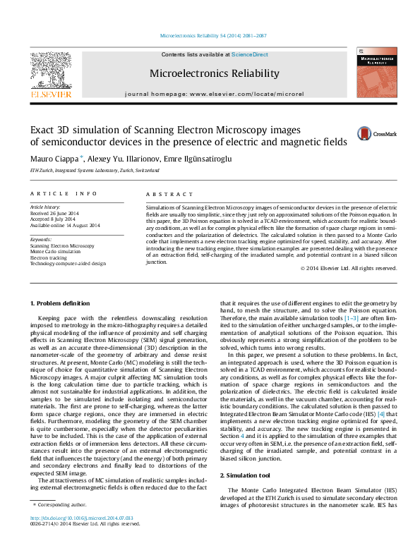 (PDF) Exact 3D simulation of Scanning Electron Microscopy images of ...