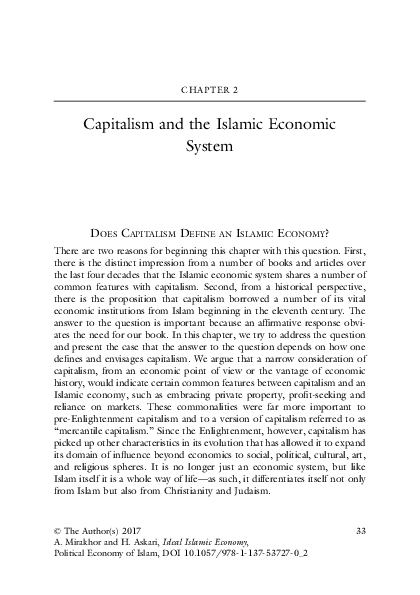 (PDF) Capitalism and the Islamic Economic System