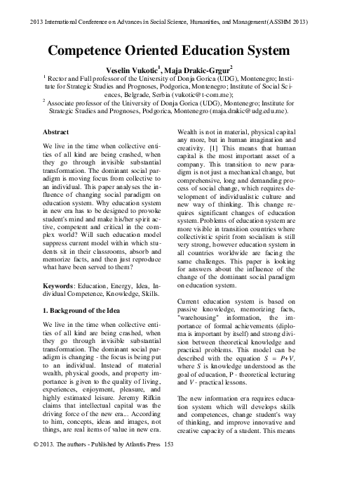 (PDF) Competence Oriented Education System | Maja Drakic-Grgur - Academia.edu