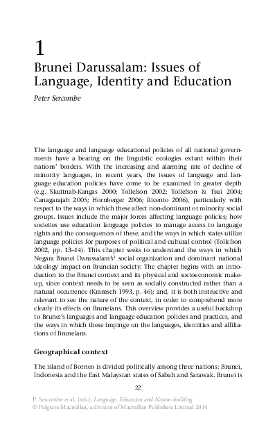 (PDF) Brunei Darussalam: Issues of Language, Identity and Education