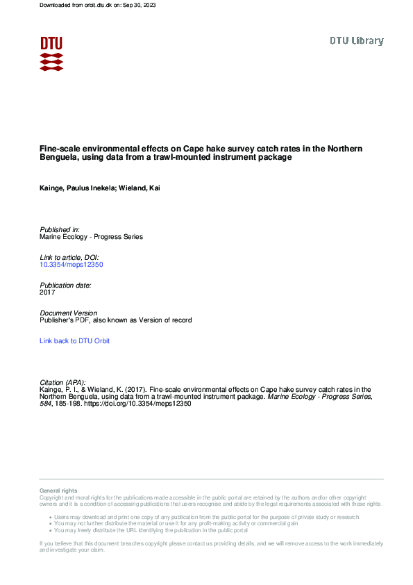 (PDF) Fine-scale environmental effects on Cape hake survey catch rates ...