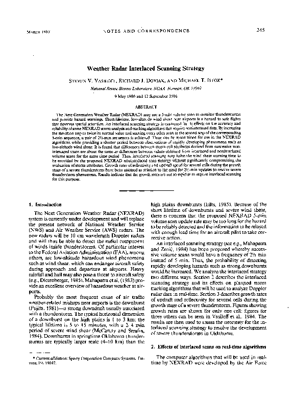 (PDF) Weather Radar Interlaced Scanning Strategy