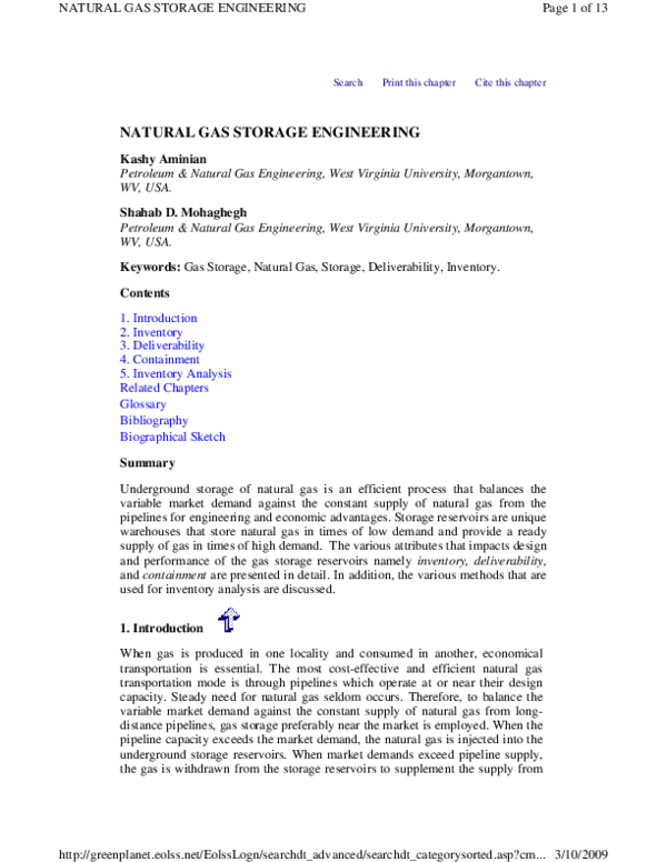 (PDF) Natural Gas Storage Engineering
