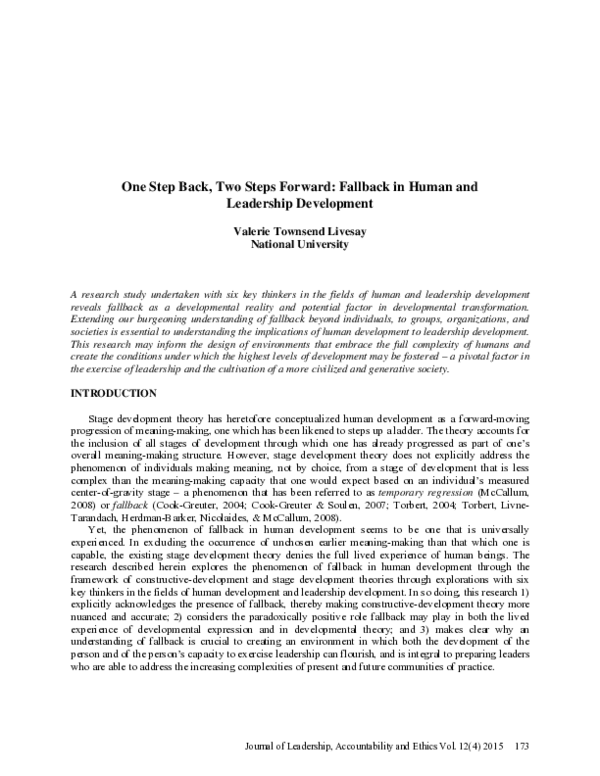 (PDF) One Step Back, Two Steps Forward: Fallback in Human and ...