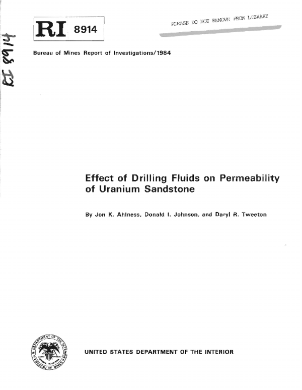 (PDF) Effect of drilling fluids on permeability of uranium sandstone