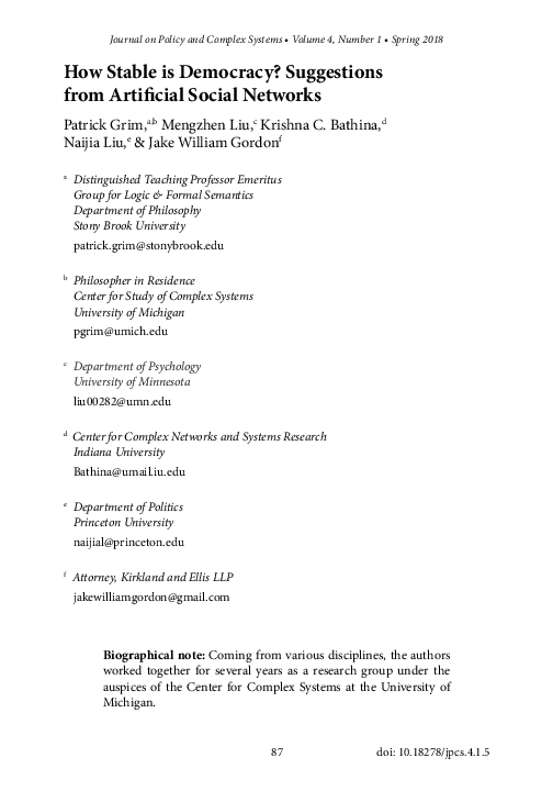 (PDF) How Stable is Democracy