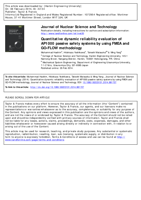 (PDF) Quantitative dynamic reliability evaluation of AP1000 passive ...
