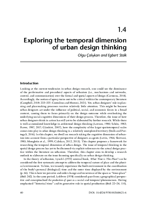(PDF) Exploring the Temporal Dimension of Urban Design Thinking