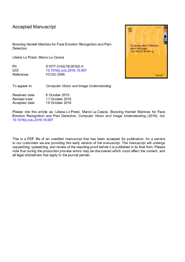 (PDF) Boosting Hankel matrices for face emotion recognition and pain detection