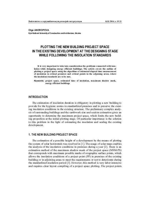 (PDF) Plotting the new building project space in the existing ...