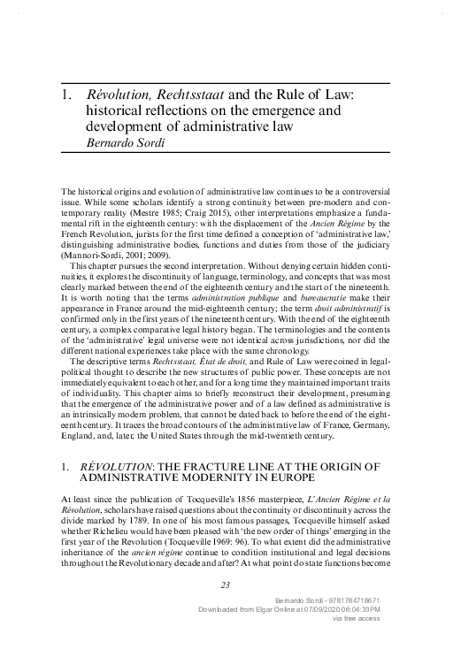 (PDF) Révolution, Rechtsstaat and the Rule of Law: historical ...