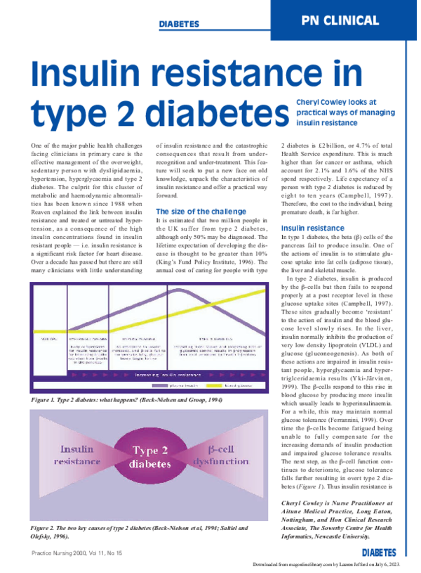 (PDF) Insulin resistance in type 2 diabetes