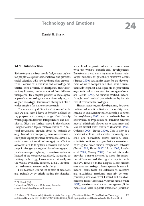 (PDF) Technology and Emotions