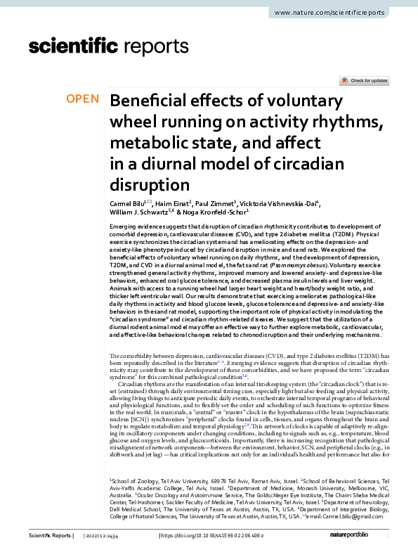 (PDF) Beneficial effects of voluntary wheel running on activity rhythms ...