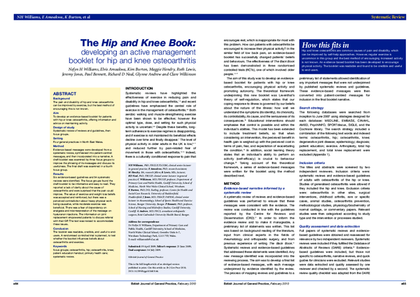 (PDF) TheHip and Knee Book:developing an active management booklet for ...
