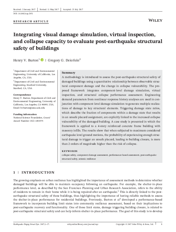 Integrating visual damage simulation, virtual inspection, and collapse ...