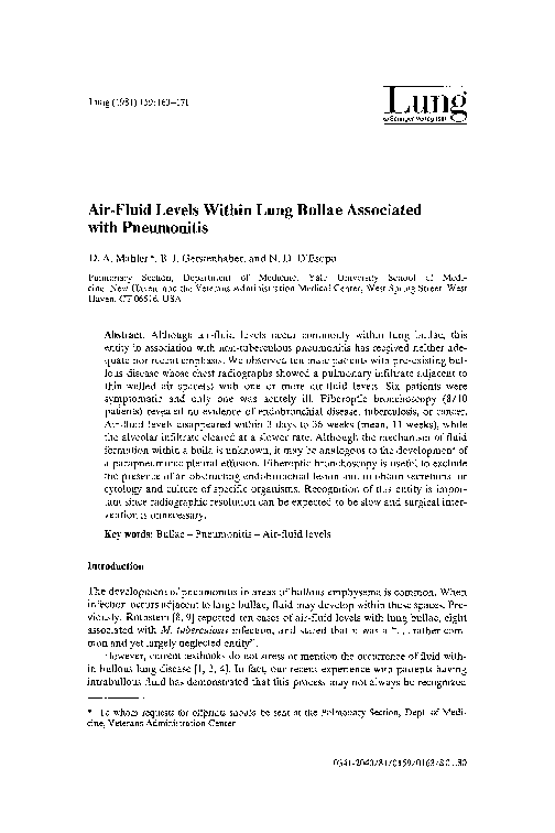 (PDF) Air-fluid levels within lung bullae associated with pneumonitis ...
