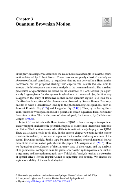 (PDF) Quantum Brownian Motion