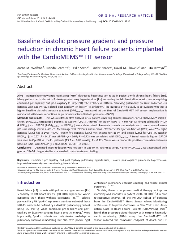 (PDF) Baseline diastolic pressure gradient and pressure reduction in ...