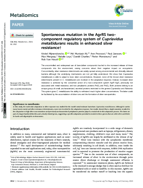 (PDF) Insertion sequence elements in Cupriavidus metallidurans CH34: Distribution and role in ...