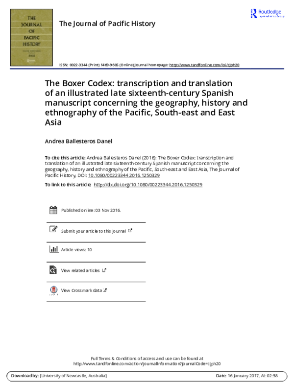 (PDF) The Boxer codex : transcription and translation of an illustrated ...