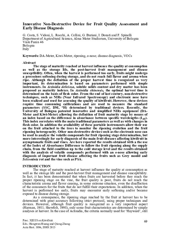 (PDF) Innovative Non-Destructive Device for Fruit Quality Assessment