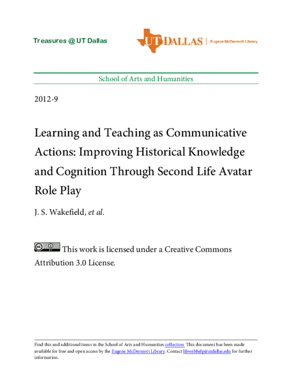 (PDF) Learning and Teaching as Communicative Actions