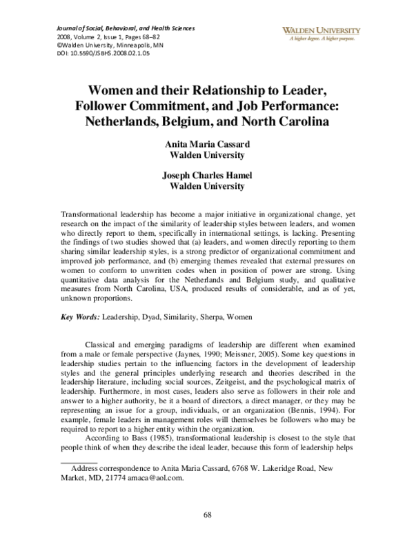 (PDF) The Leader–Follower Relationship and Follower Performance