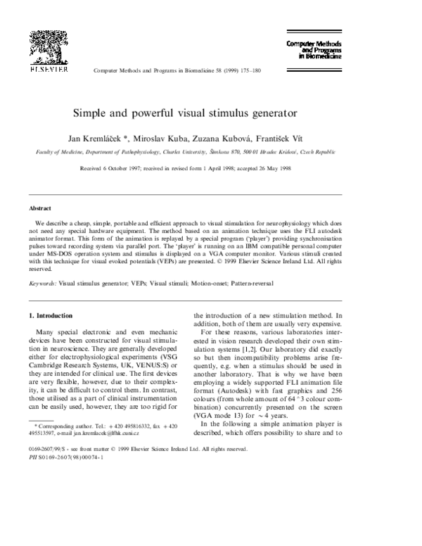 (PDF) Simple and powerful visual stimulus generator