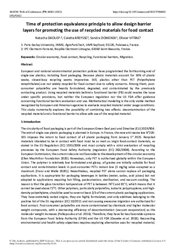 (PDF) Time of protection equivalence principle to allow design barrier ...